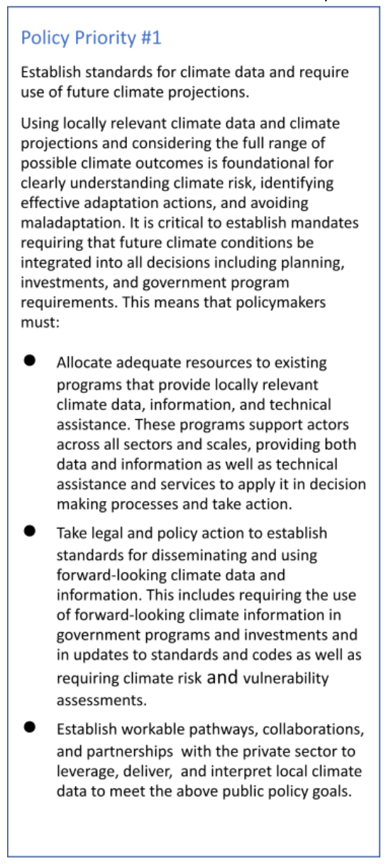 American Society of Adaptation Professionals’ Policy Priority #1 Action ...